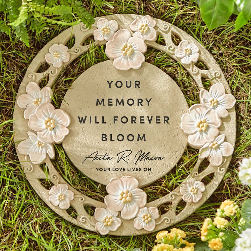 Love Blooms Forever Floral Memorial Garden Stone | Legacy Lane