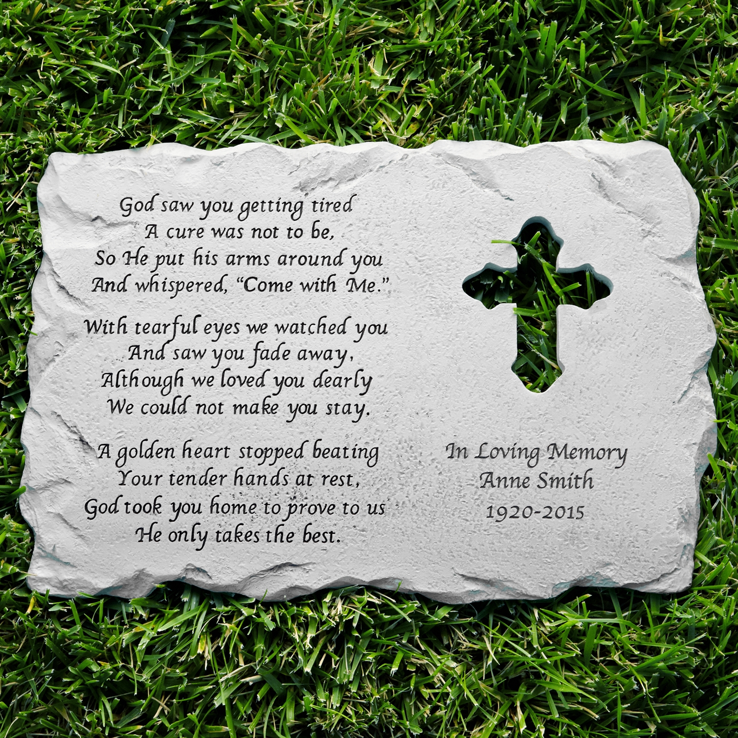 Cross Memorial Stone w/ Carnations Gift Card at Gifts.com