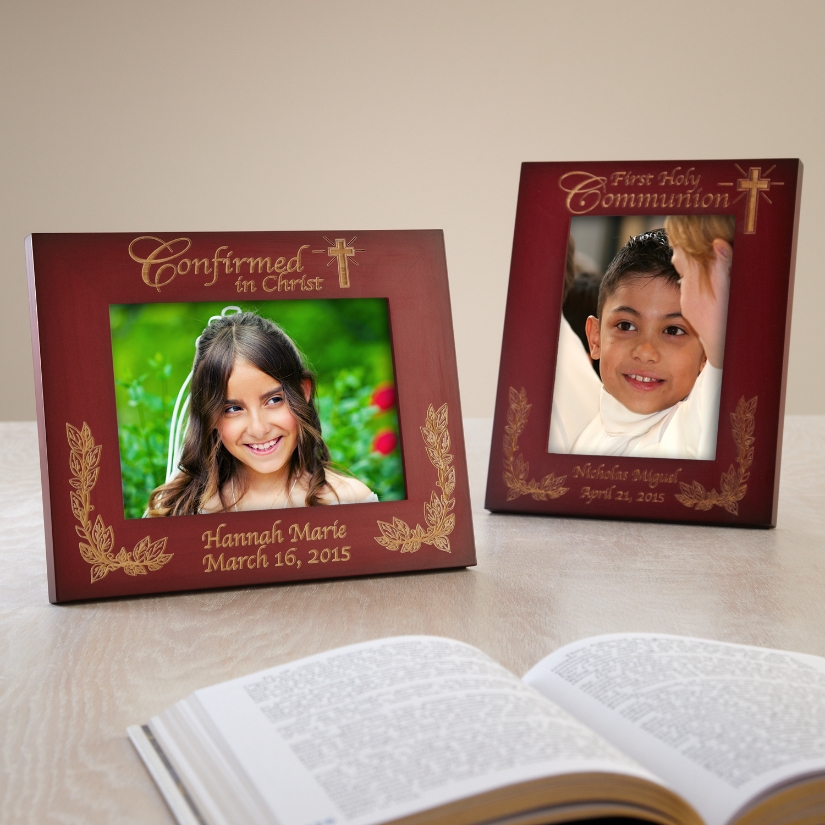 Cherry Wood Communion or Confirmation Frames - 3 ½ x 5 | Personal Creations