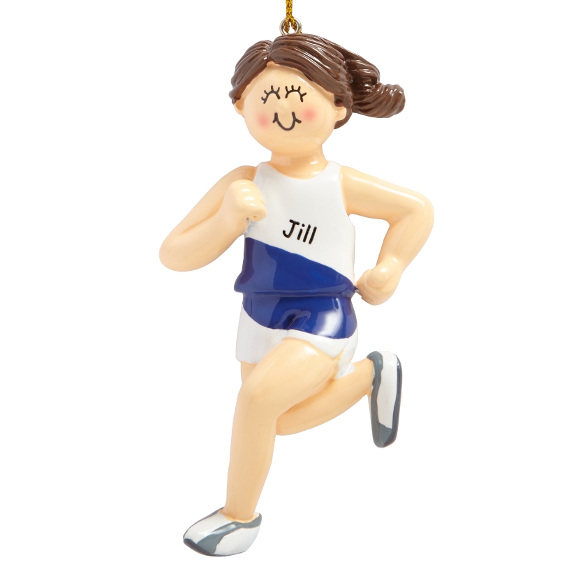 Runner Ornament-Female-Caucasian-Brunette at Gifts.com