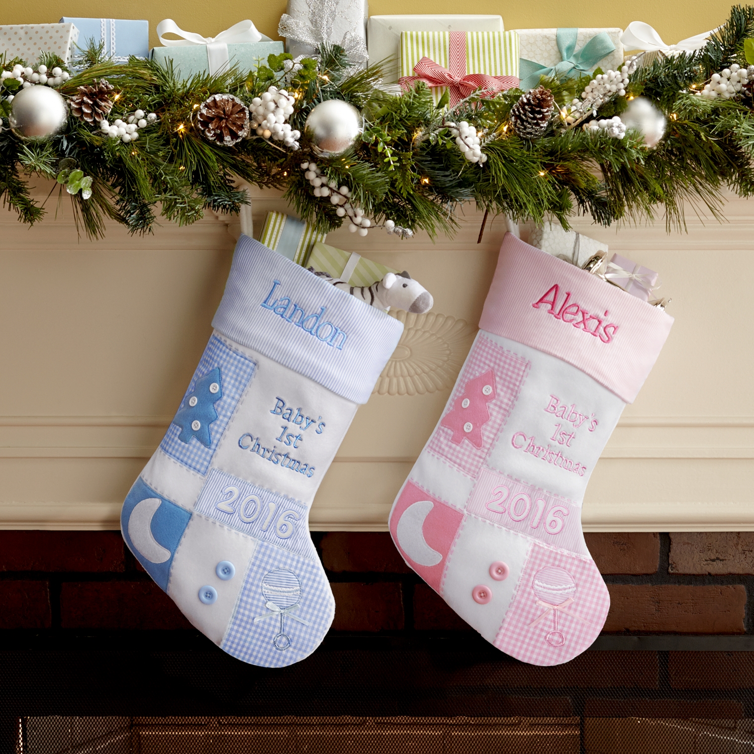 Baby s 1st Christmas 2016 Patchwork Stocking