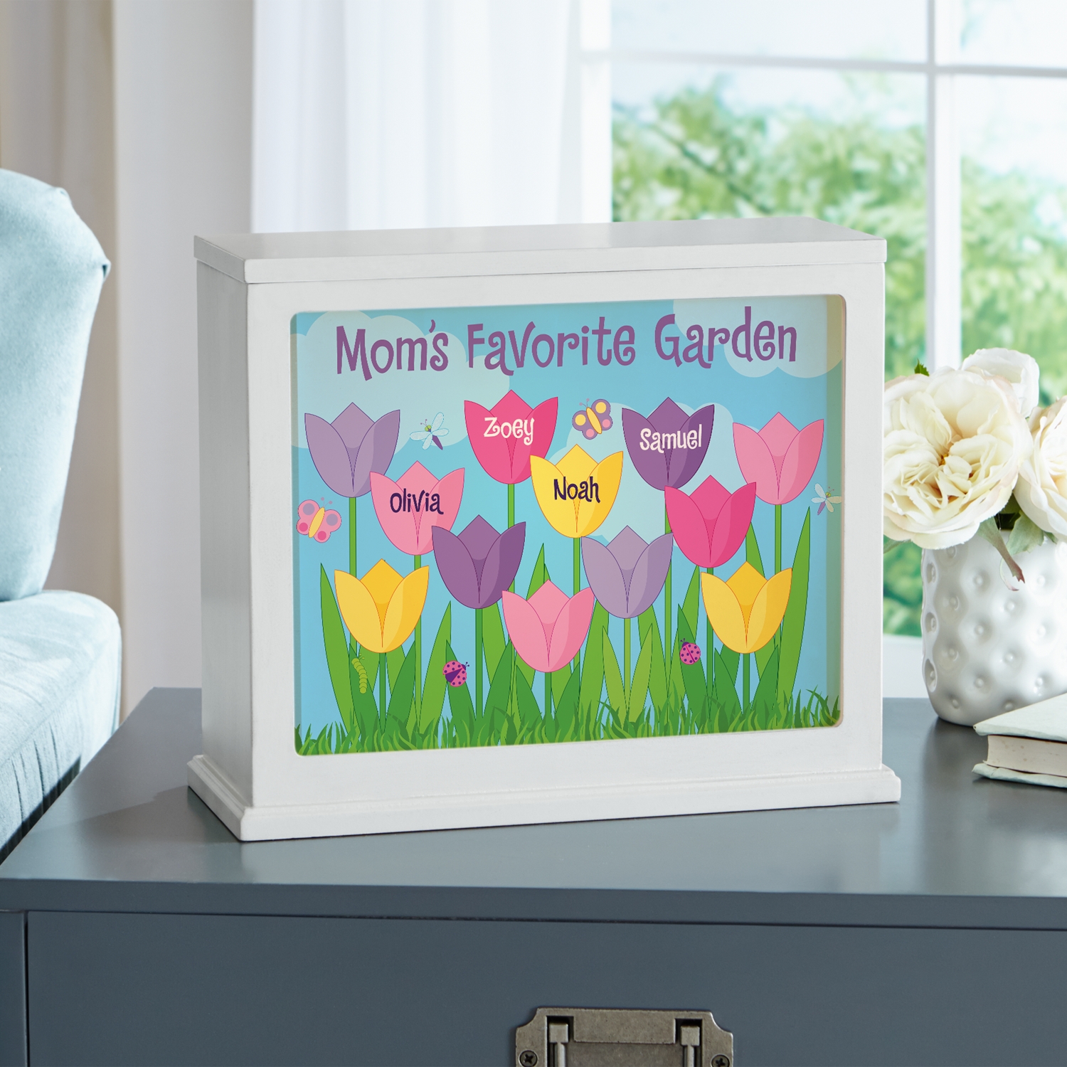 Blooming Tulip Personalized Garden Accent Lamp at Gifts.com