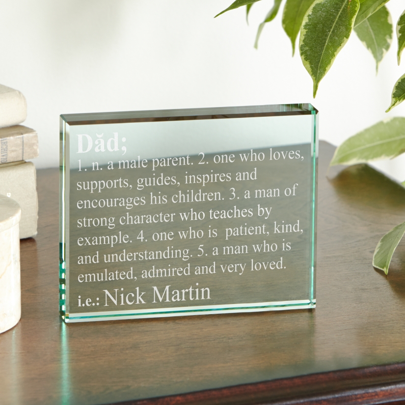Distinctive Him Personalized Glass Block at Gifts.com