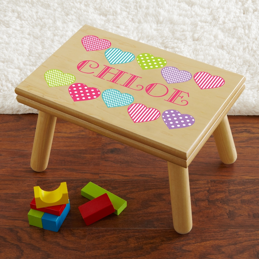 Cheerful Hearts Personalized Step Stool at Gifts.com