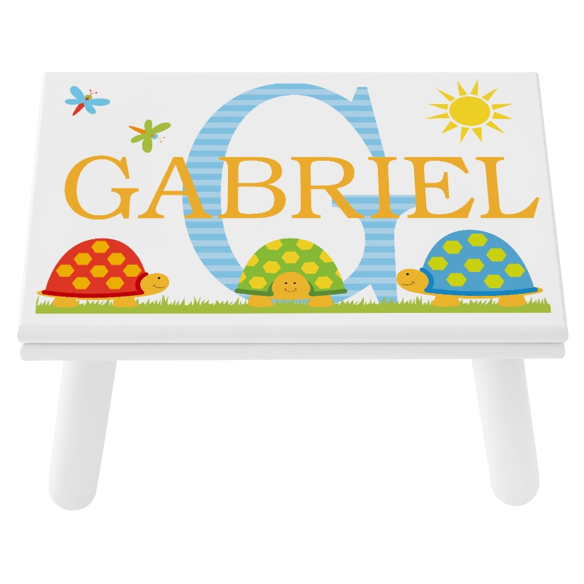 My Unique Name Step Stool - White Turtle at Gifts.com