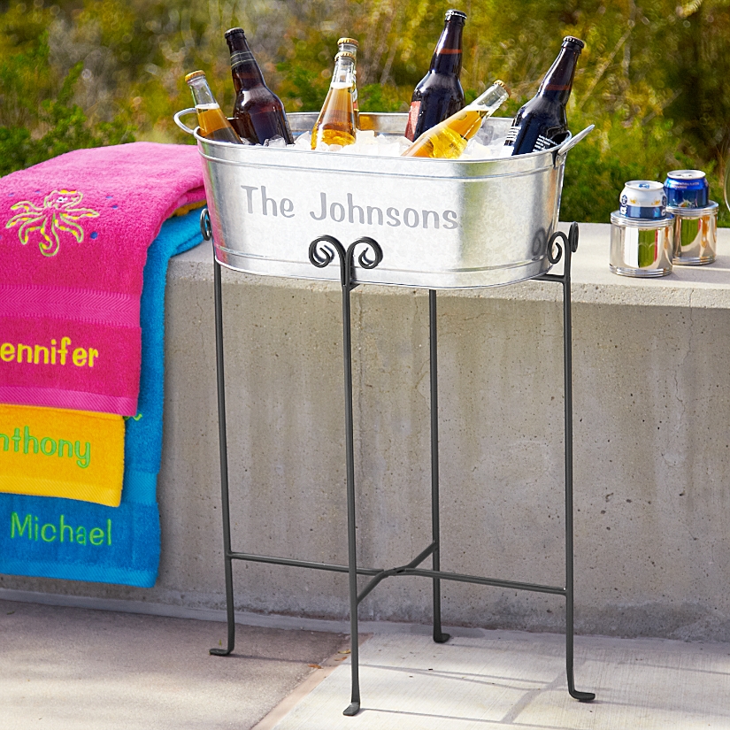 Beverage Tub Personalized Iron Stand at Gifts.com