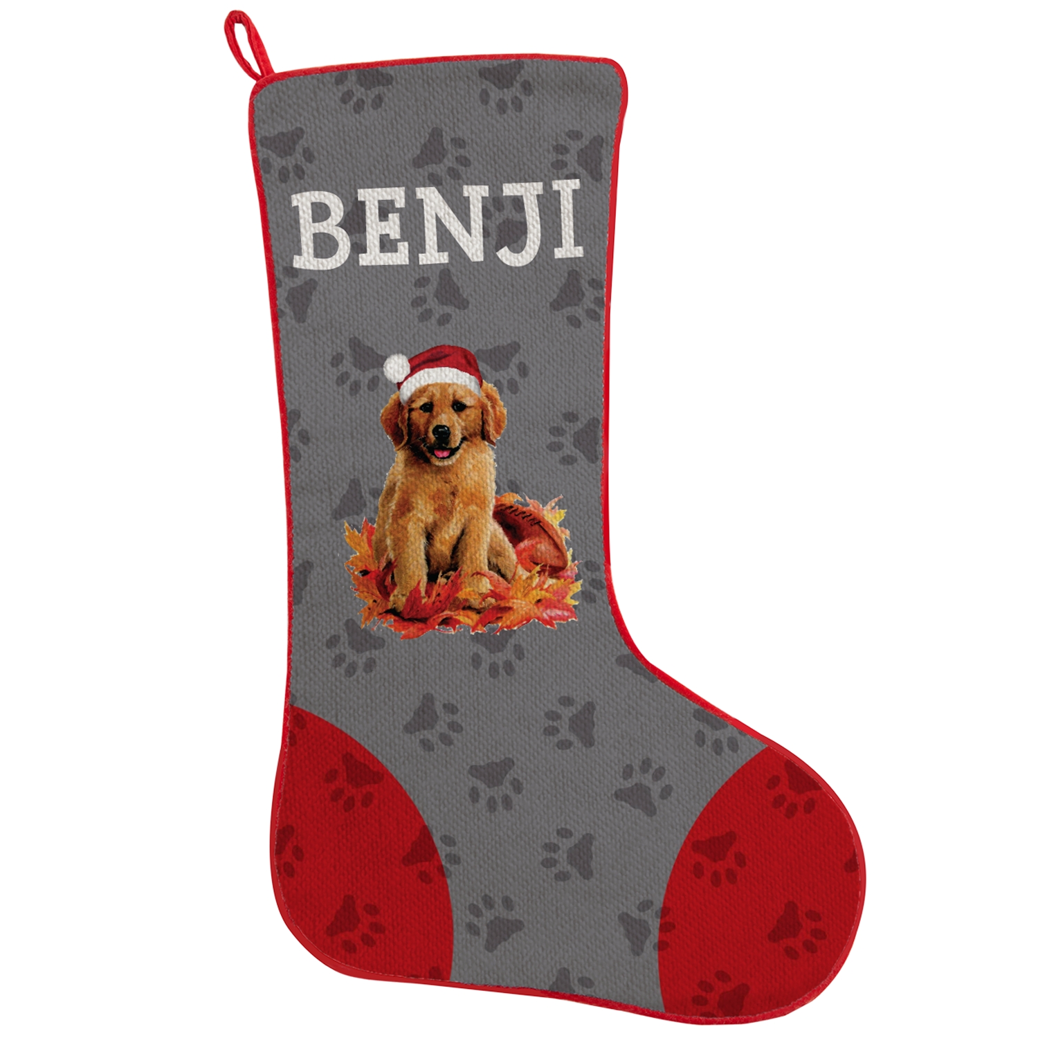 Golden Retriever Puppy Stocking - Pawprints | Personal Creations