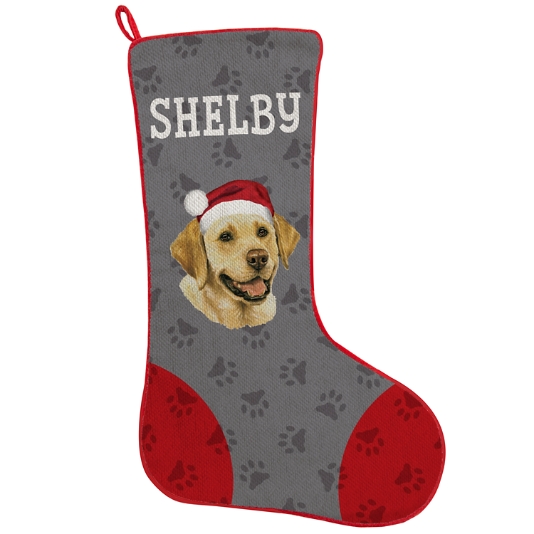 Yellow Lab Stocking - Pawprints | Personal Creations