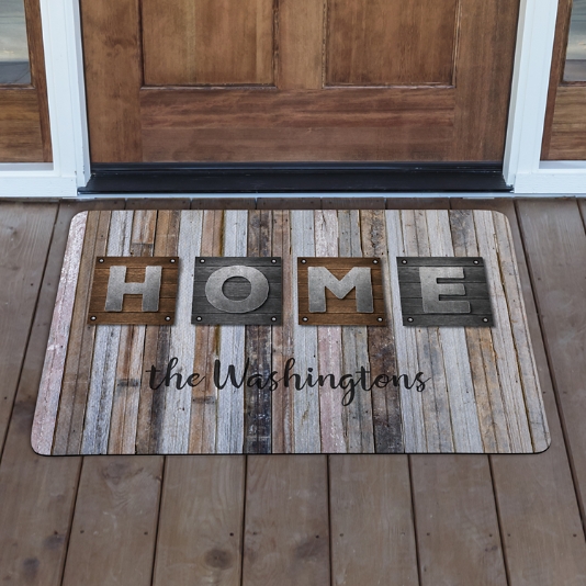 Rustic Plank Wood Doormat | Personal Creations