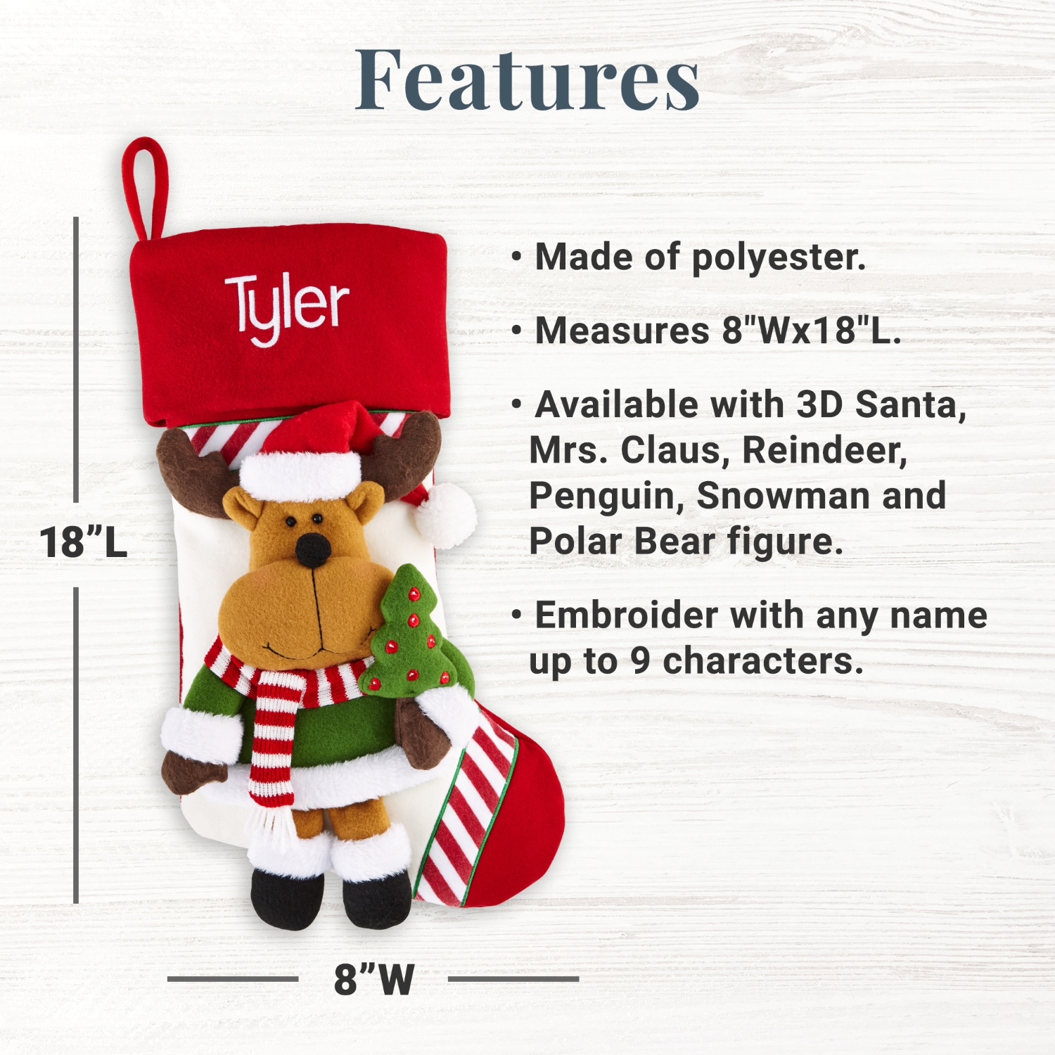 Candy Cane Family Stocking | Personal Creations