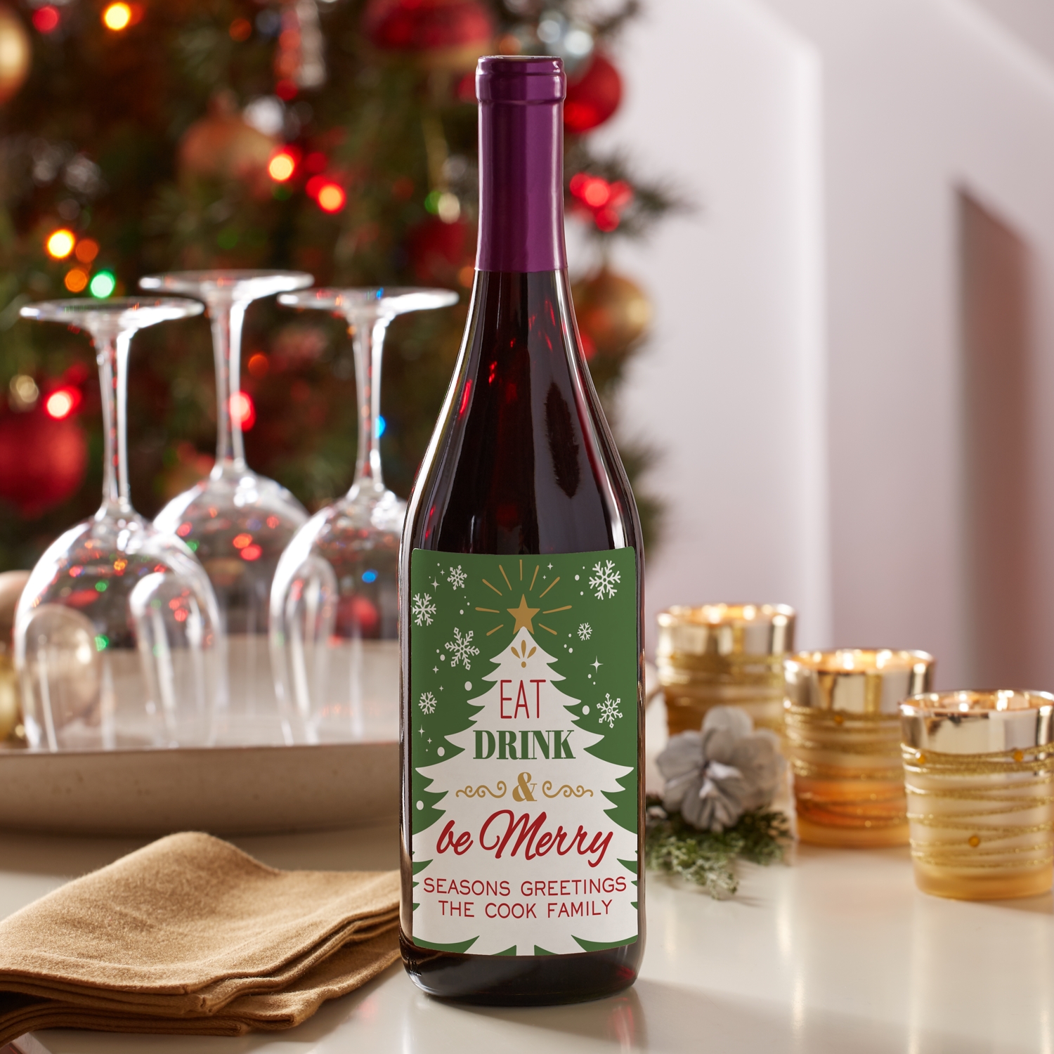 Eat, Drink & Be Merry Wine Labels (Set of 4) at Gifts.com