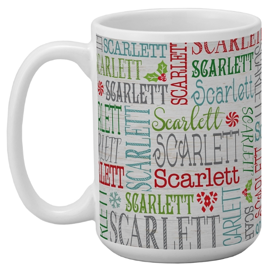Holly Jolly Name Mug - 15oz | Personal Creations