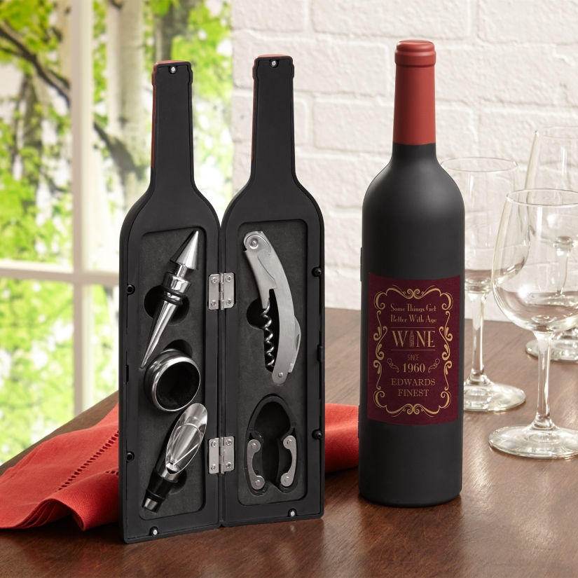 Exclusive Reserve Personalized 5-Piece Wine Tool Set at Gifts.com