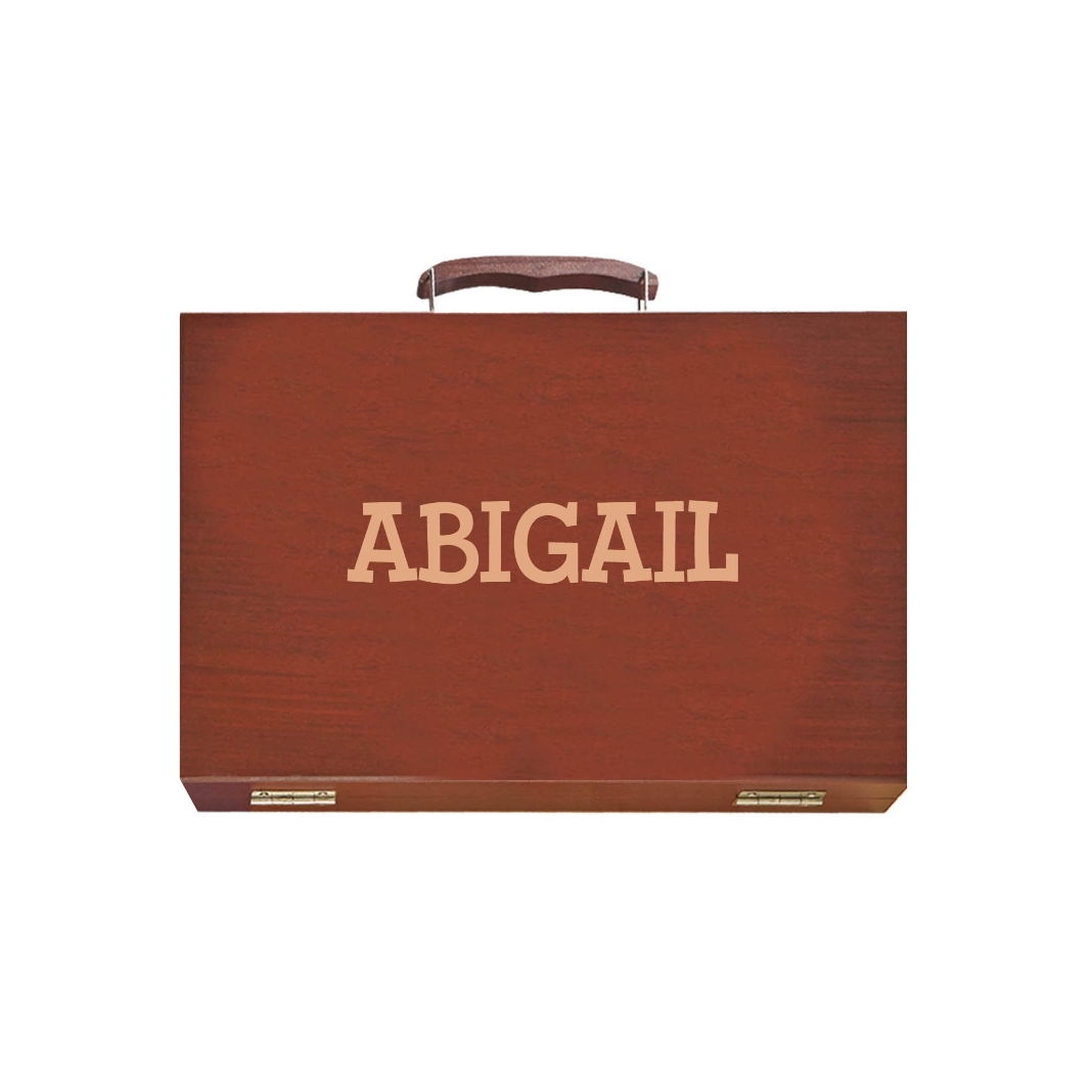 80 Piece Art Set in Wooden Case-Name - Serif Font | Personal Creations