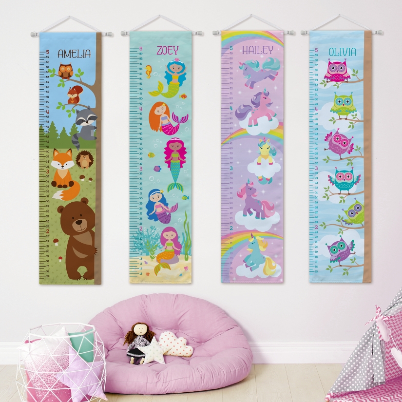 Girls Growing & Glowing Personalized Height Charts at Gifts.com