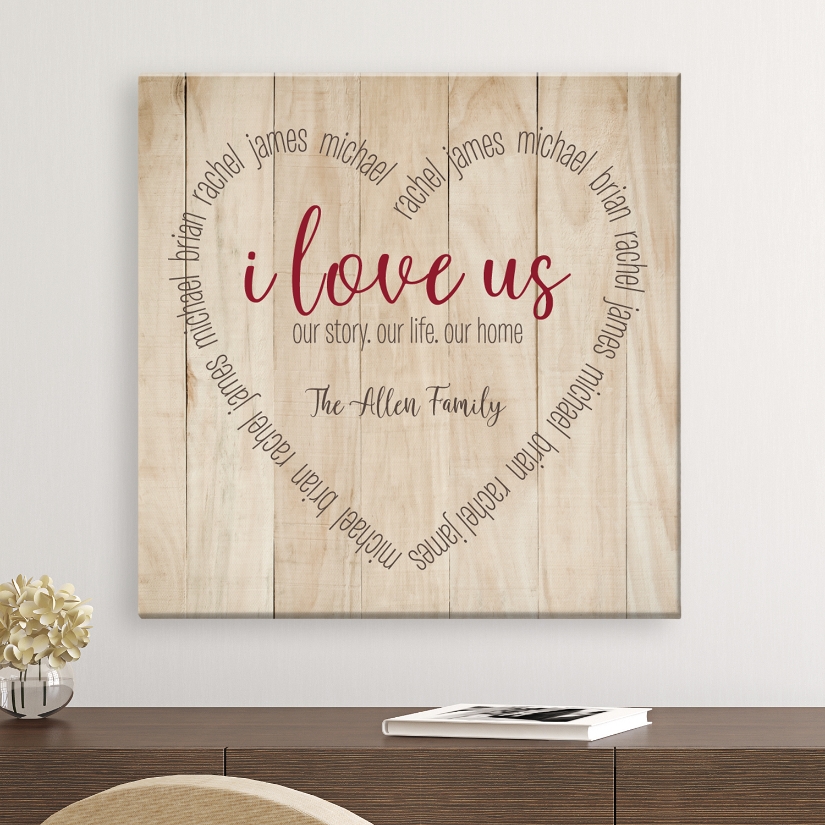 I Love Us Heart Canvas | Personal Creations