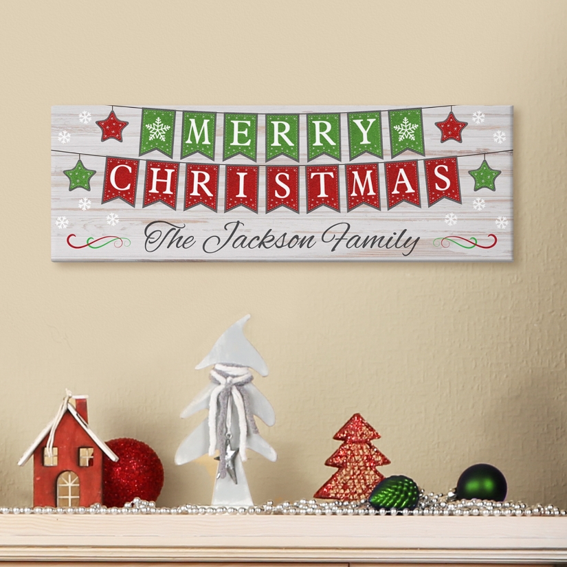 Merry Christmas Banner Canvas | Personal Creations