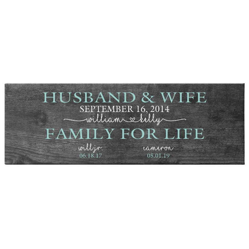 Family Timeline Canvas - Gray 6x18-Unframed at Gifts.com