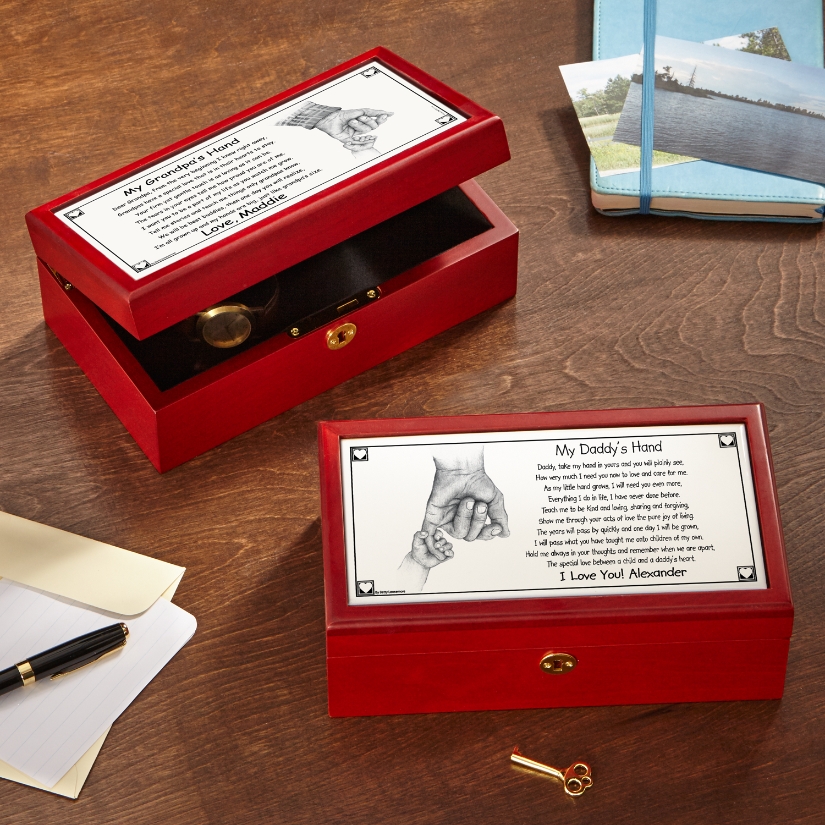 Father's Hand/Grandfather's Hand Personalized Keepsake Box at Gifts.com