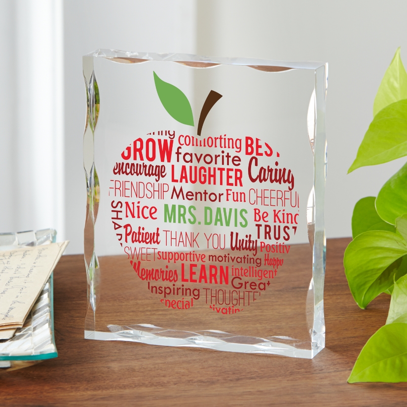 Apple For Teacher Acrylic Block | Personal Creations