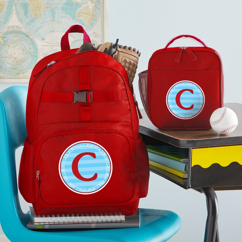 All-Over Name Red Personalized Backpack Set at Gifts.com