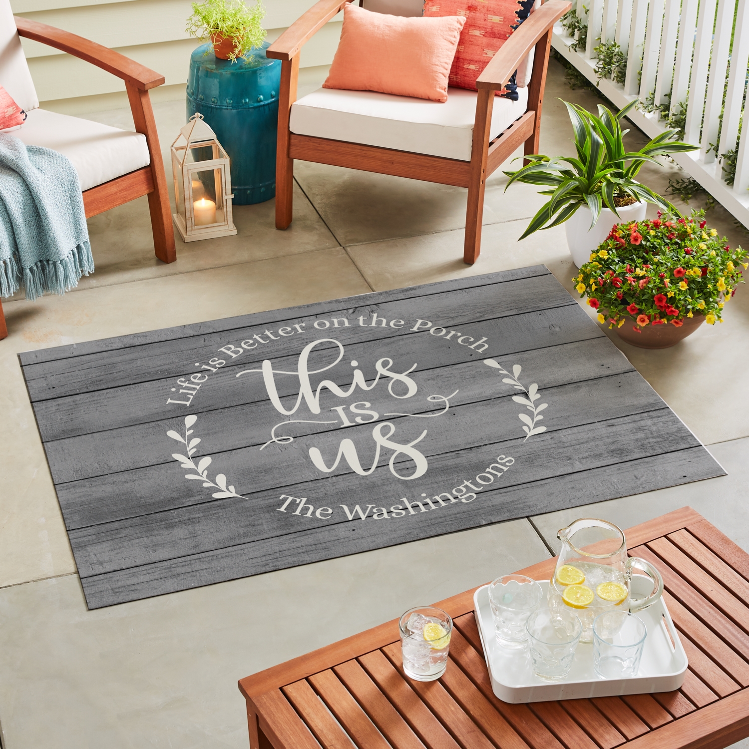 Blossom This Is Us Large Personalized Outdoor Mat at Gifts.com