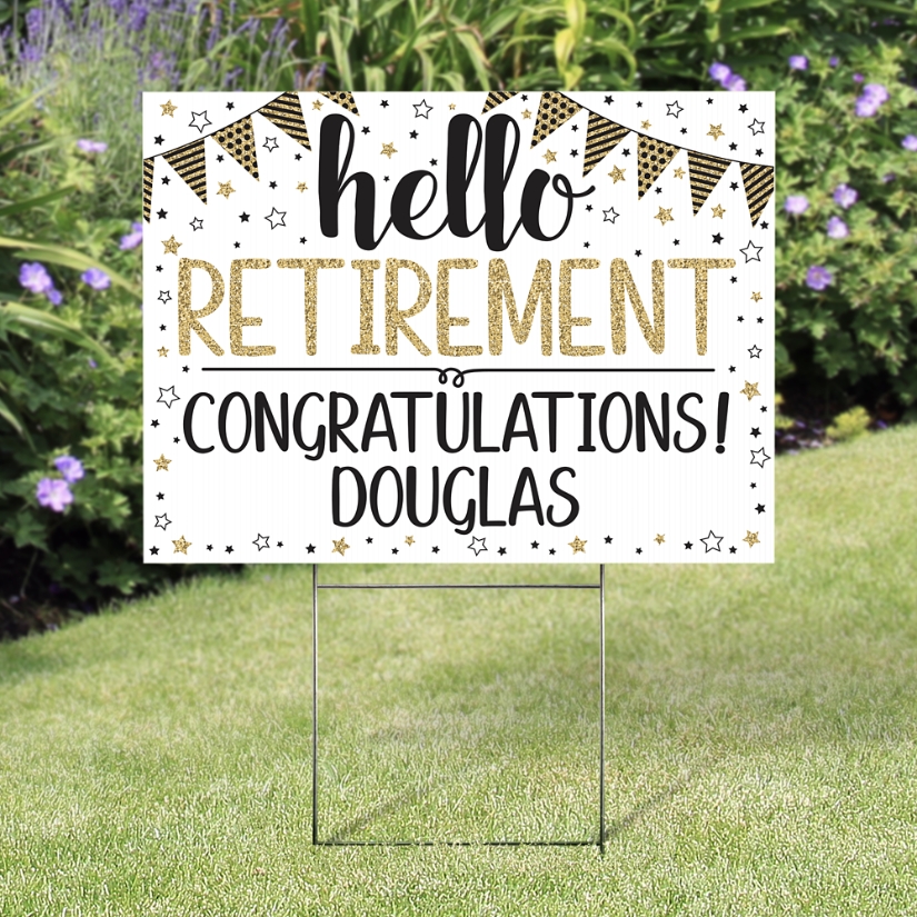 Let The Adventure Begin 2 Sided Yard Sign with Stake | Personal Creations