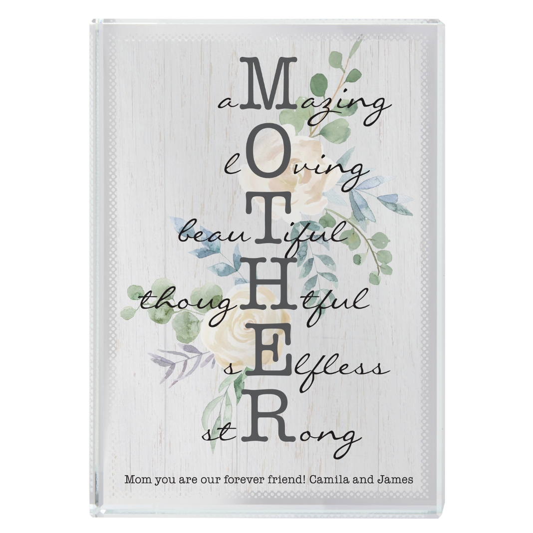 Amazing Mother & Grandma Glass Block - Mother - Large | Personal Creations