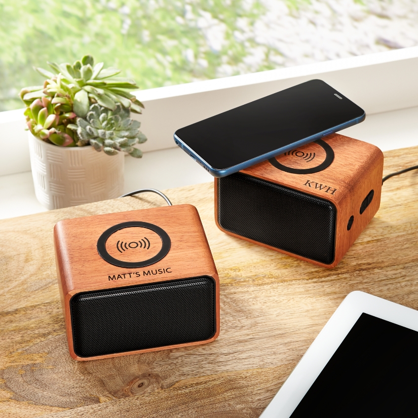 Bluetooth Wireless Charging Personalized Audio Speaker at Gifts.com