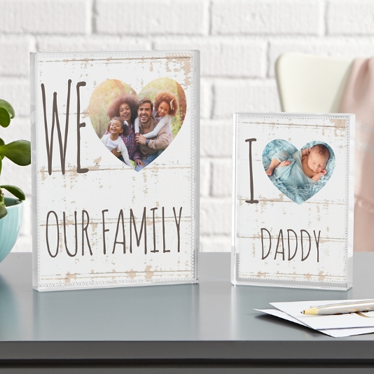 I/We Heart Photo Glass Block | Personal Creations