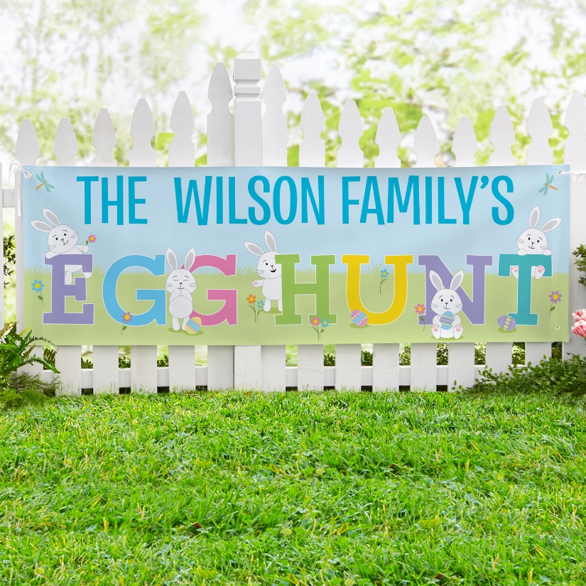 Easter Egg Hunt Personalized Celebration Banner at Gifts.com