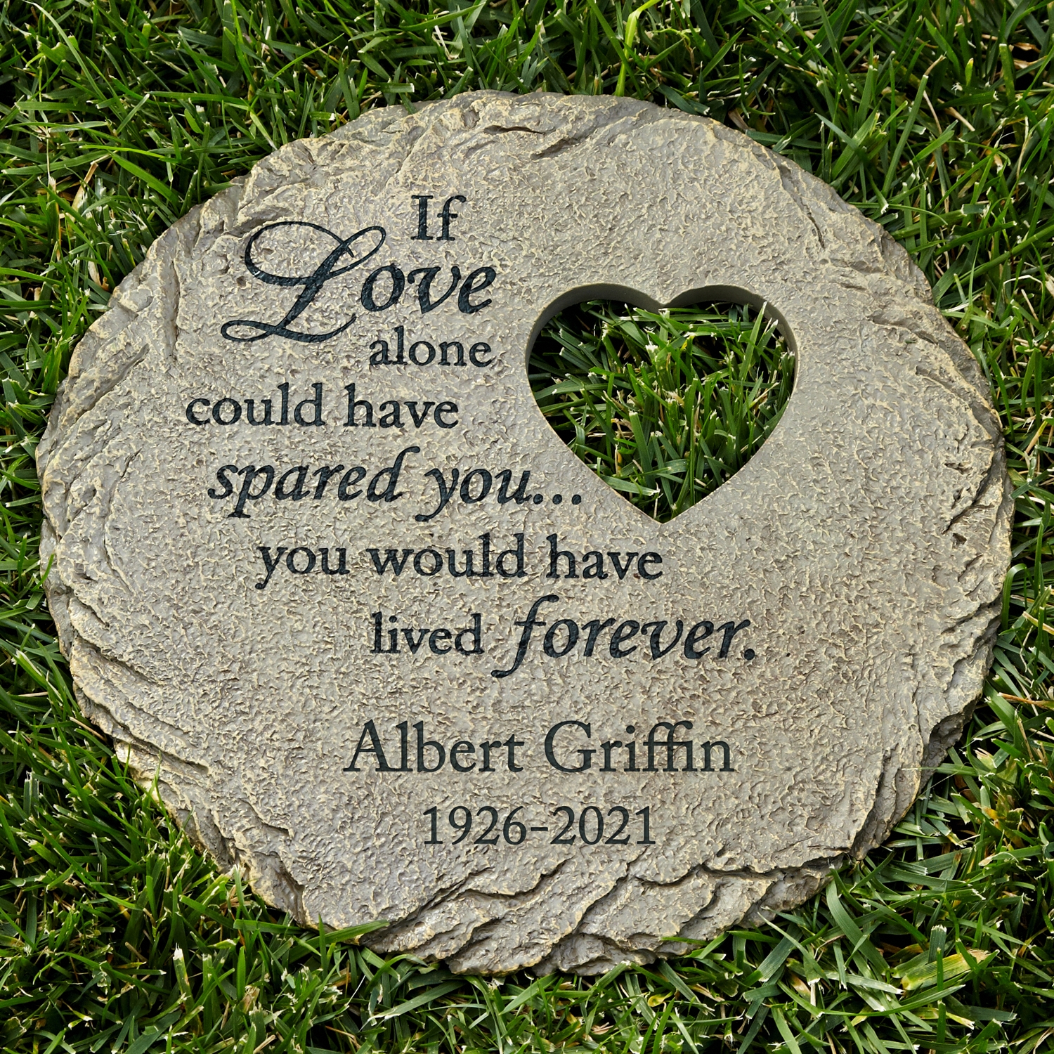 Memorial Heart Cut-out Garden Stone | Personal Creations