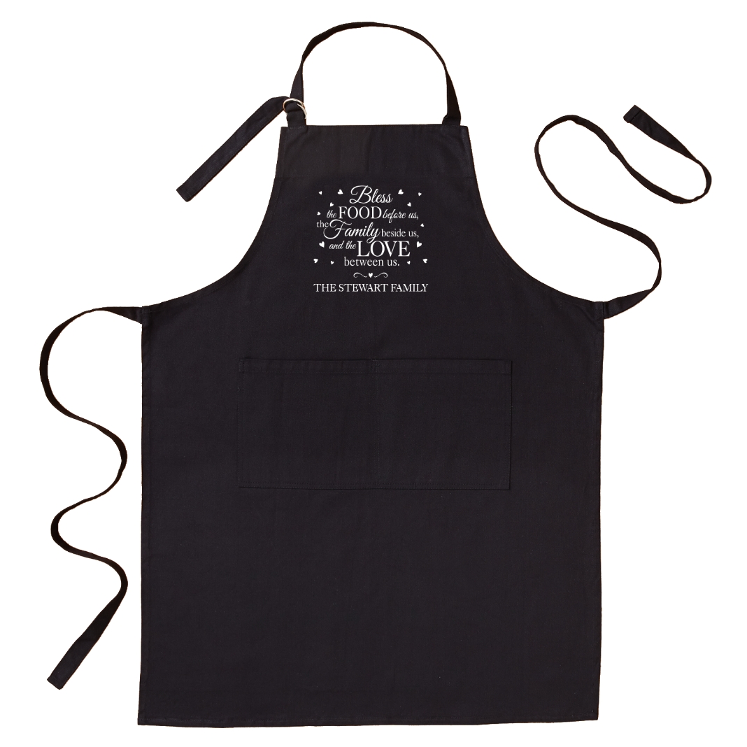 Bless This Food Apron - Black | Personal Creations