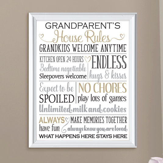 Grandparents Rules Framed Print | Personal Creations