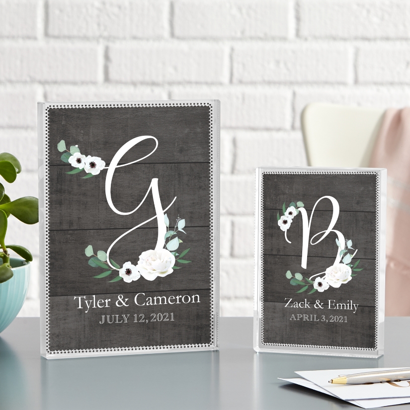 Elegant Initial Glass Block | Personal Creations
