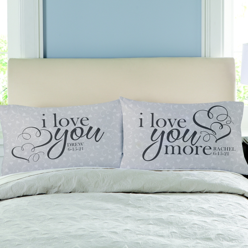 Love You More Personalized Pillowcase Duo at Gifts.com