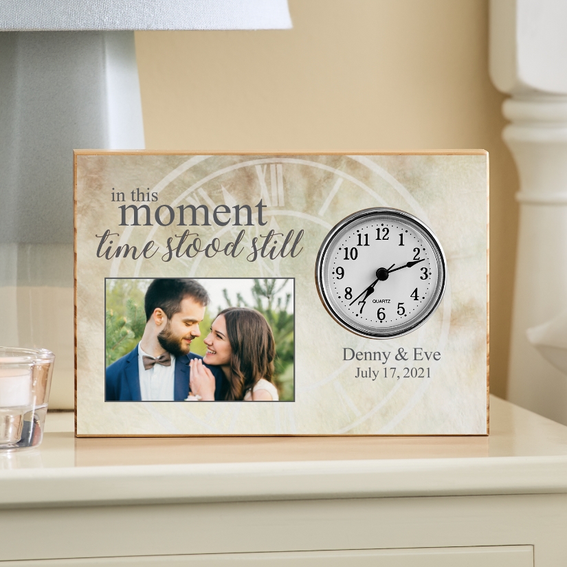Timeless Moment Personalized Photo Wooden Clock at Gifts.com
