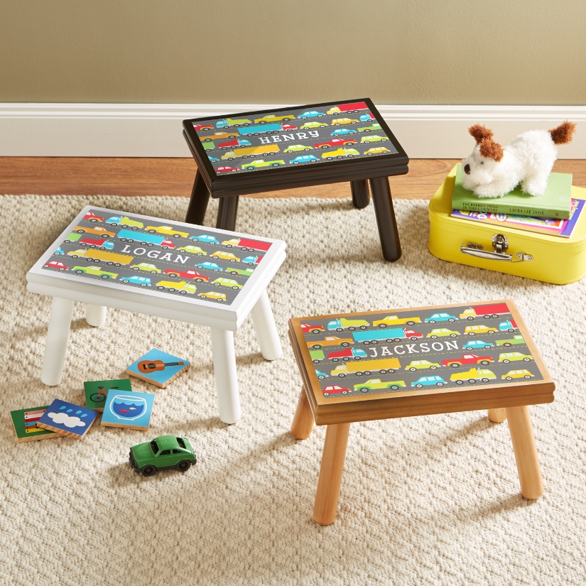 Speedy Cars Personalized Step Stool at Gifts.com