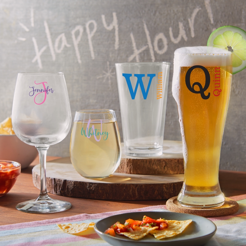 Custom Name & Initial Glassware at Gifts.com