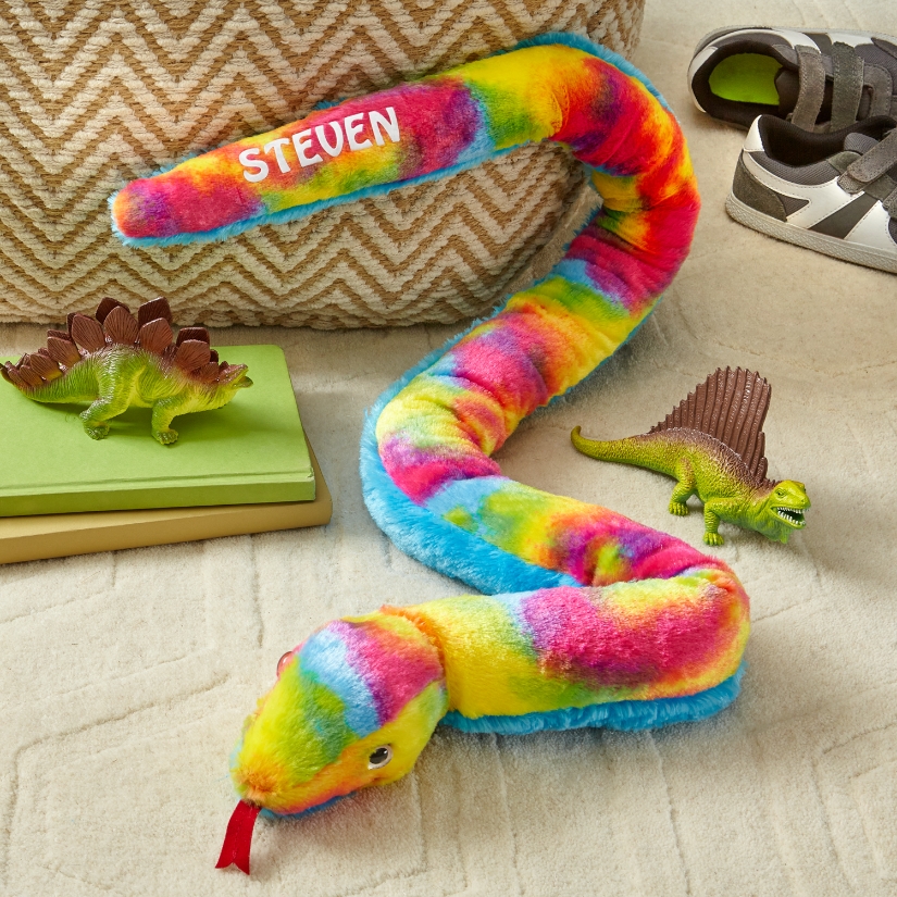Colorful Personalized Plush Snake at Gifts.com