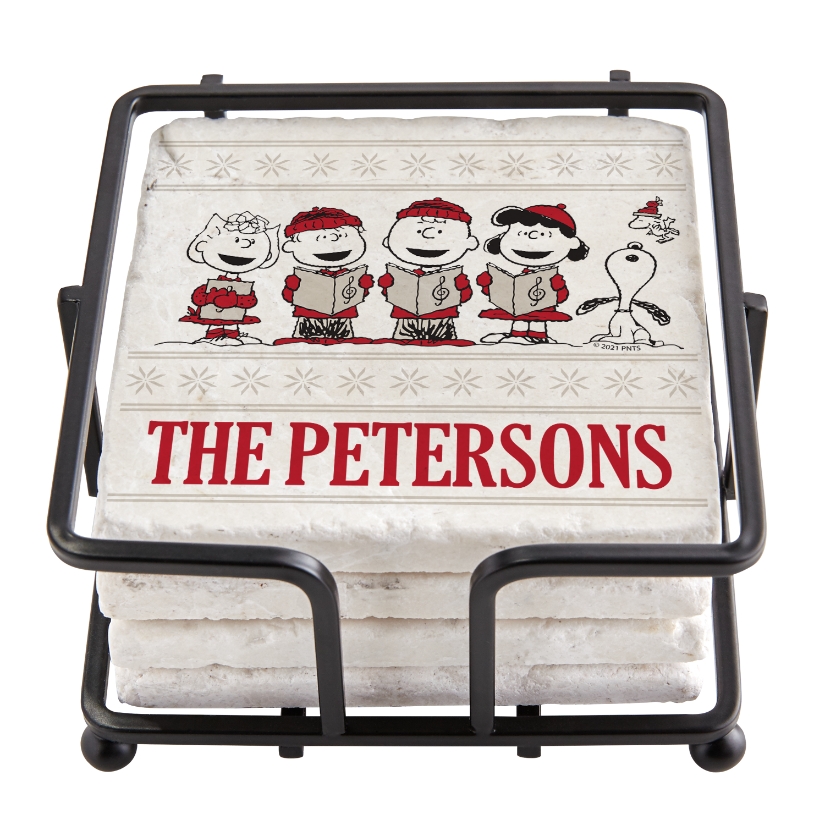 PEANUTS® Classics Caroling Coasters with Holder at Gifts.com