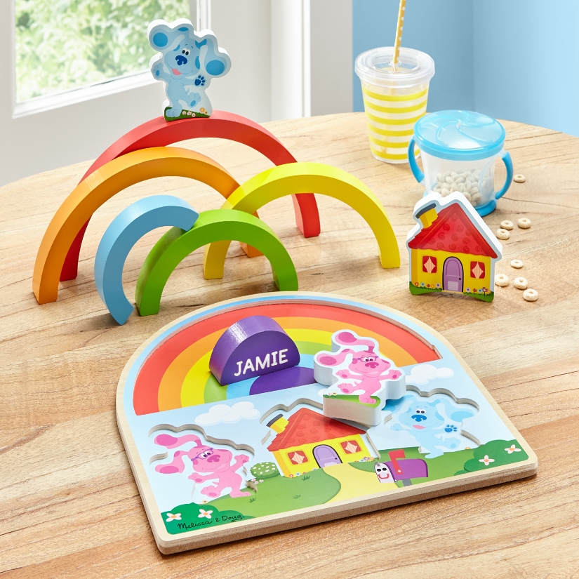 Melissa & Doug® Blue's Clues Wooden Rainbow Stacking Puzzle | Parker & Pip