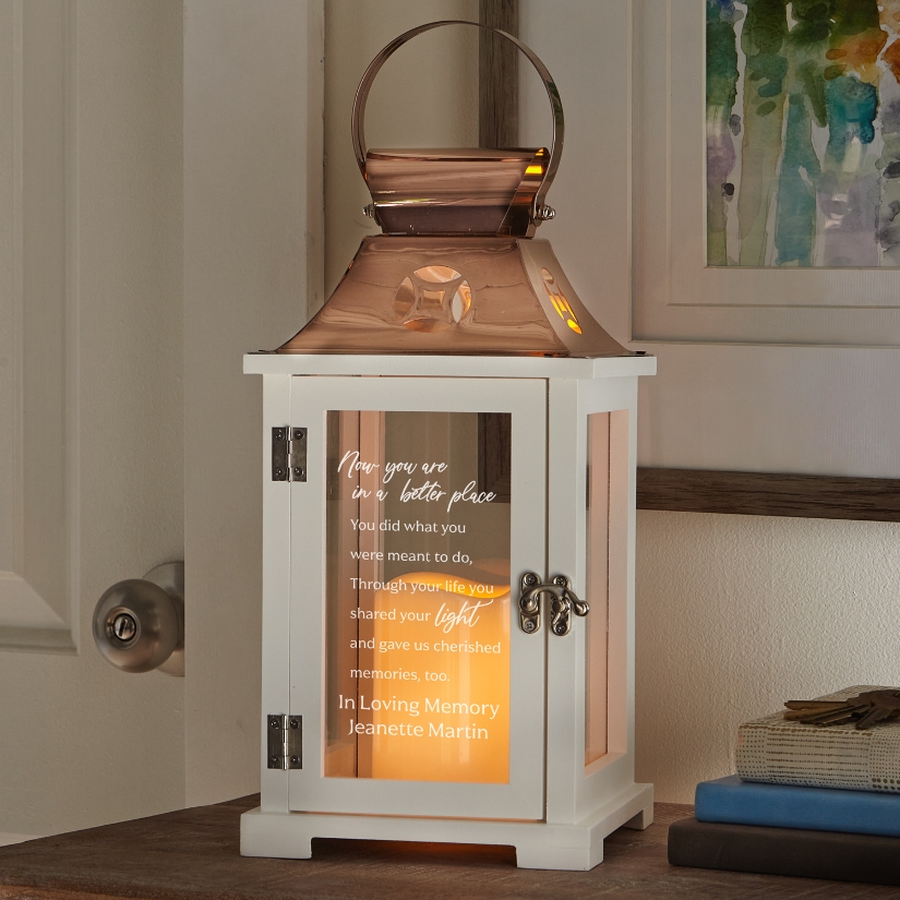 Eternal Light Personalized Sympathy Lantern at Gifts.com