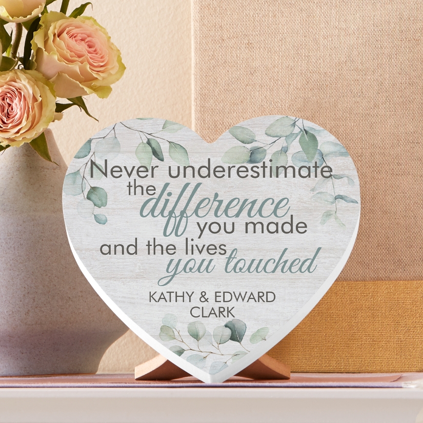 You Made A Difference Wood Heart | Personal Creations