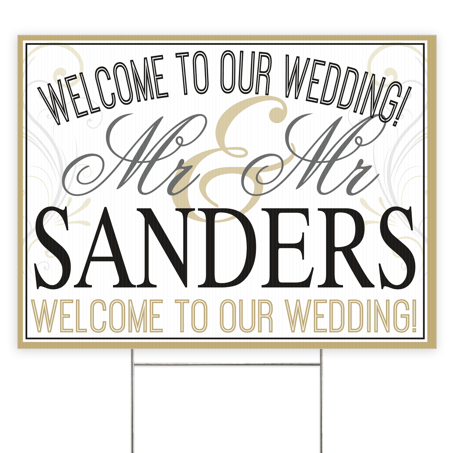 Wedding Yard Sign Mr & Mr 1-sided at Gifts.com