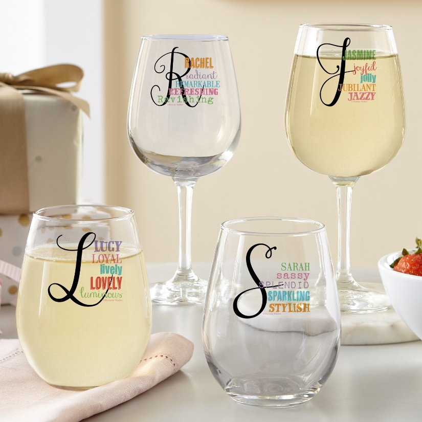 Unique Personality Personalized Wine Glasses at Gifts.com