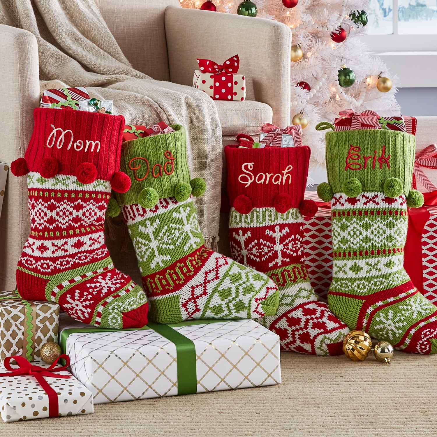 Knit Argyle Personalized Stockings | Personal Creations