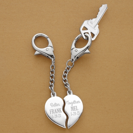 Better Together Heart Keychain Set | Personal Creations