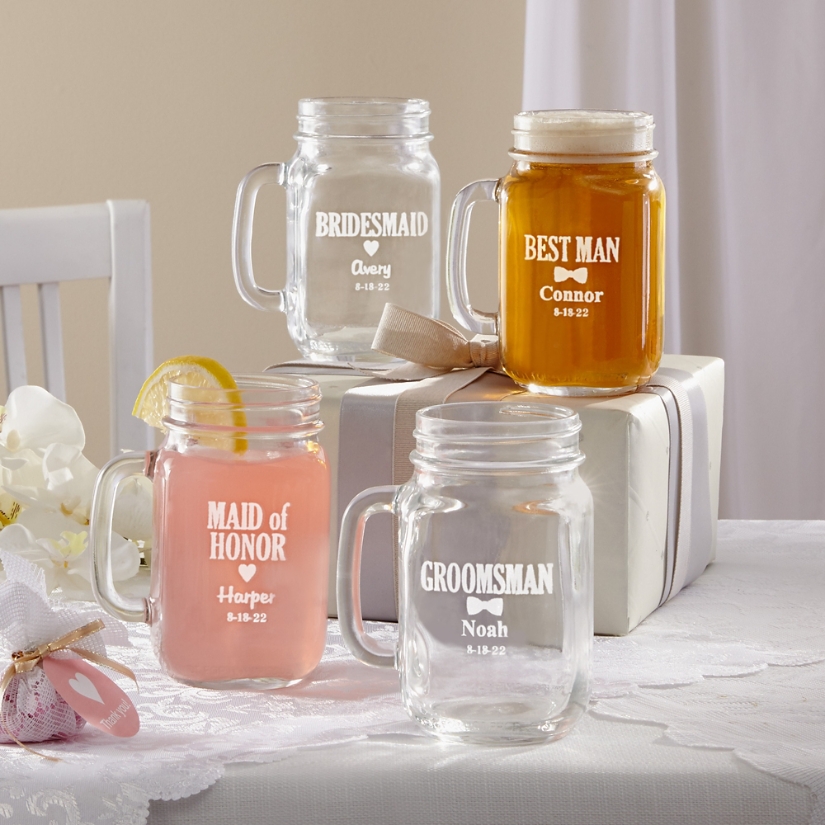 Wedding Celebration Personalized Mason Jar at Gifts.com