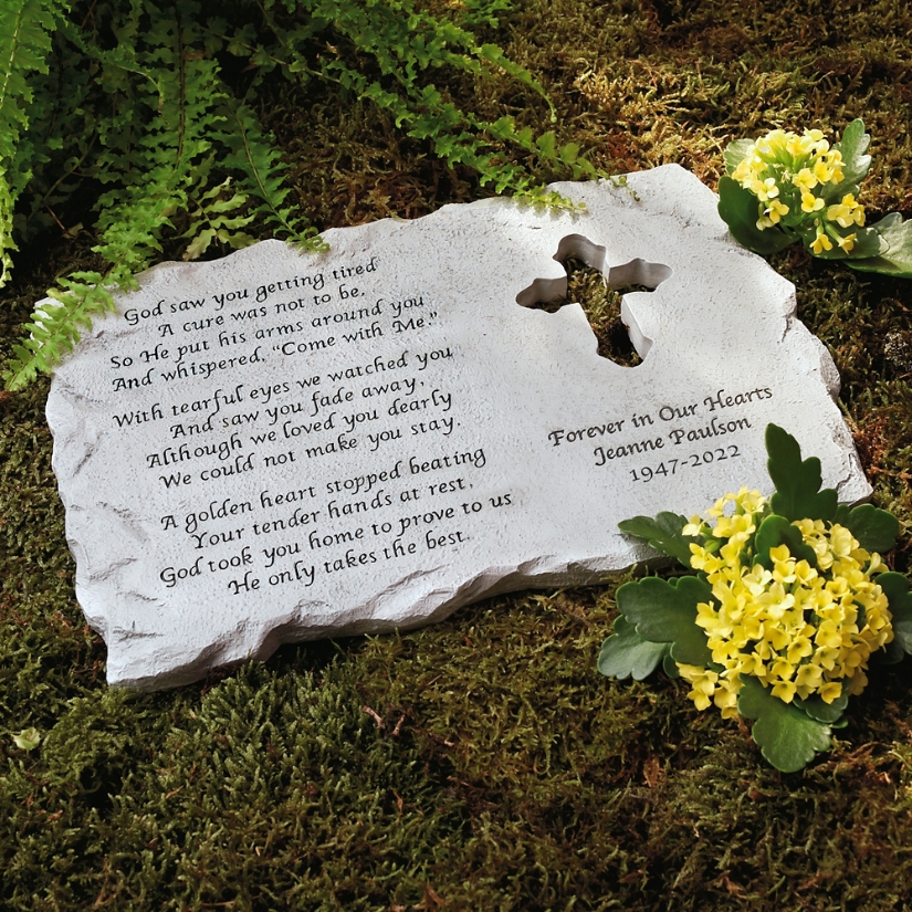 Cross Memorial Garden Stone | Personal Creations UK